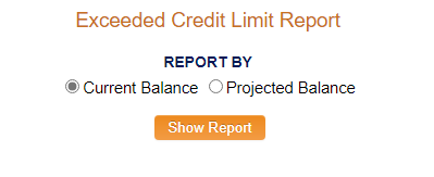 Exceeded Credit Limit Report